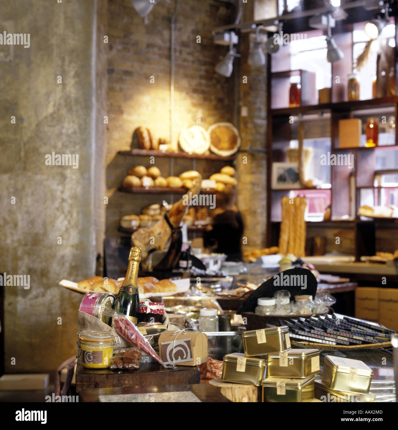 Interior of Le Comptoir Gascon deli delicatessen in Smithfield London ...