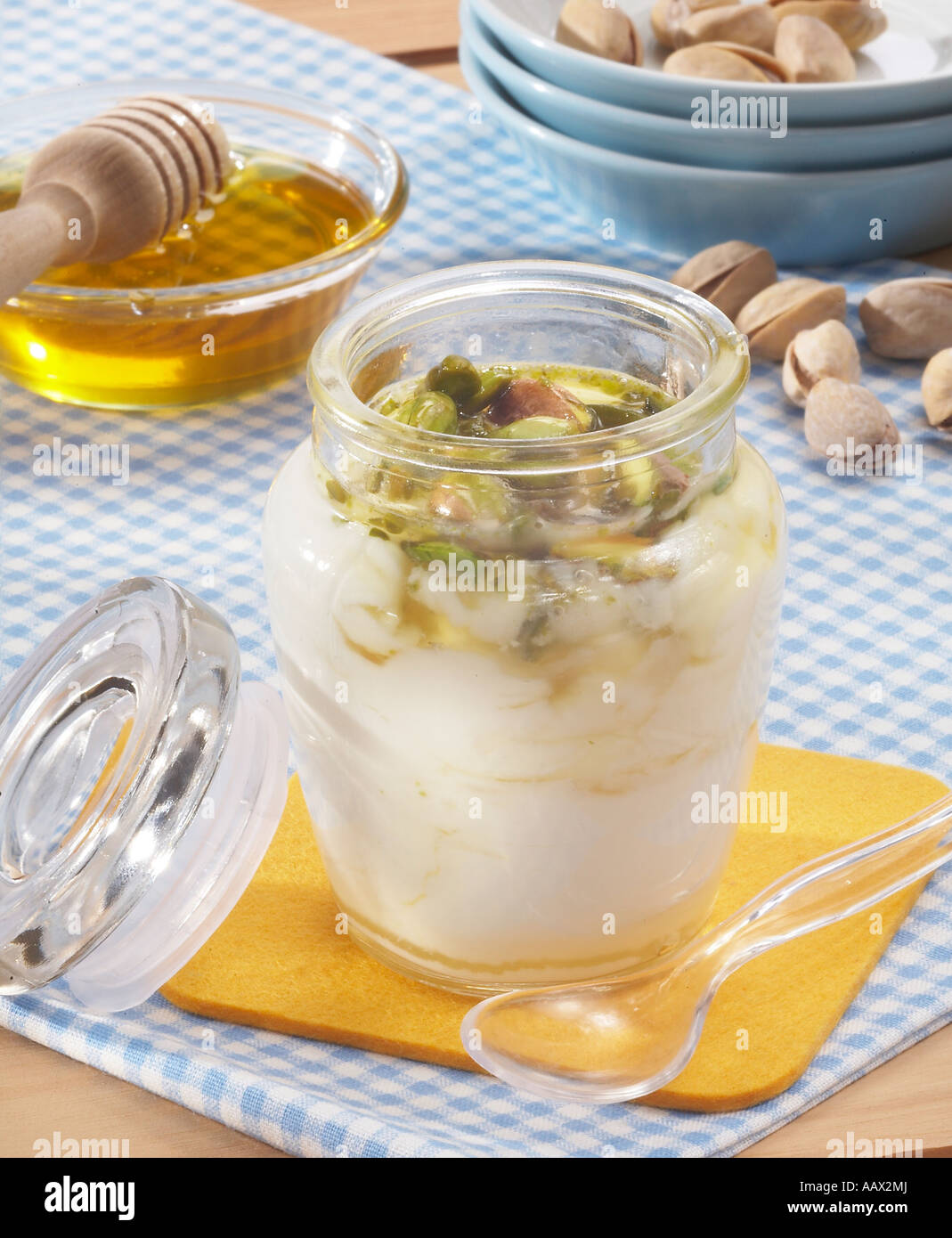 Yogurt Cream with Honey Stock Photo - Alamy