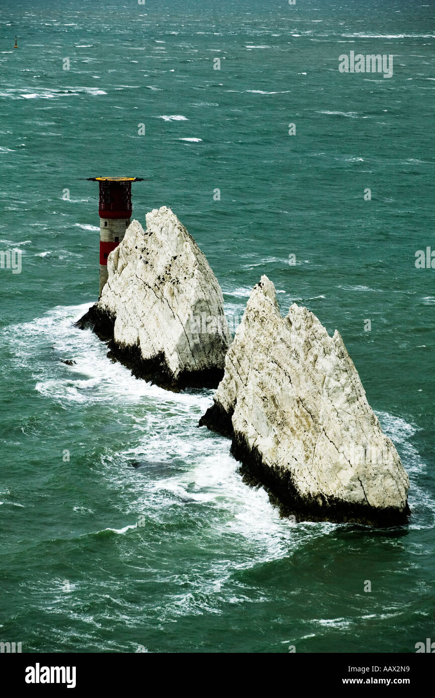The Needles Lighthouse in the Isle of Wight Stock Photo - Alamy