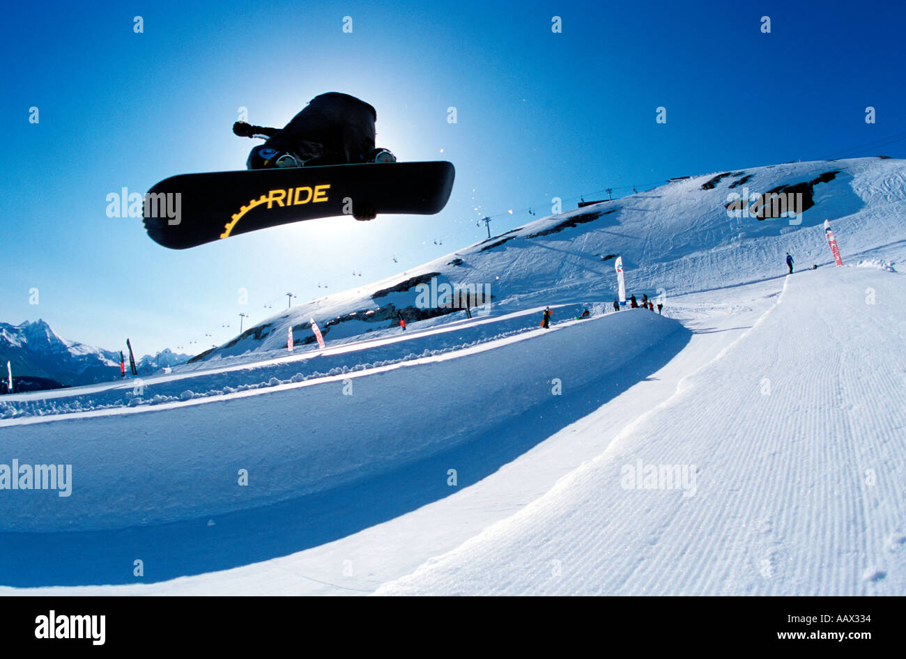 snowboarder in the Pipe Stock Photo - Alamy