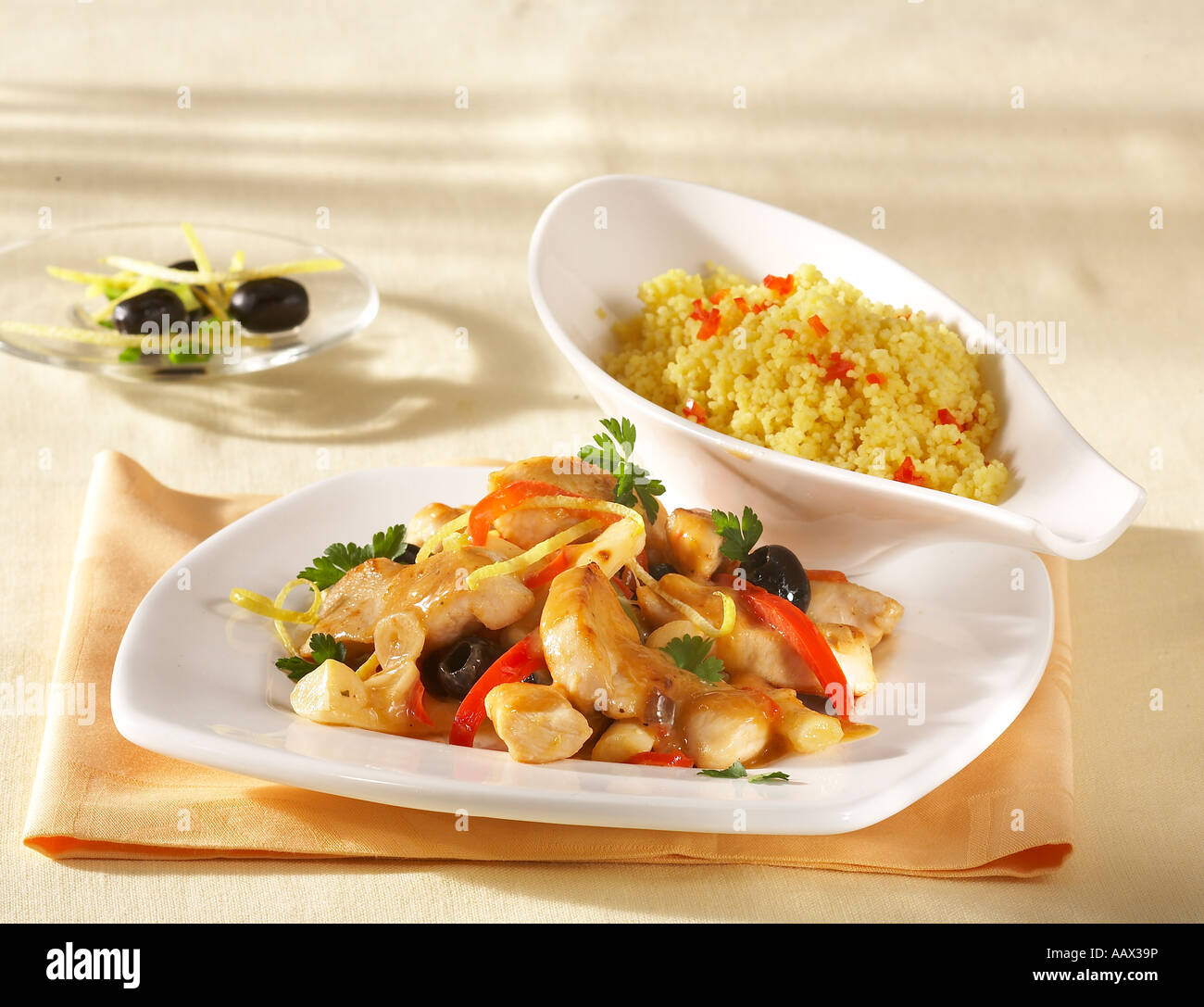 Chicken Sote with Palm Tree Hearts Stock Photo - Alamy