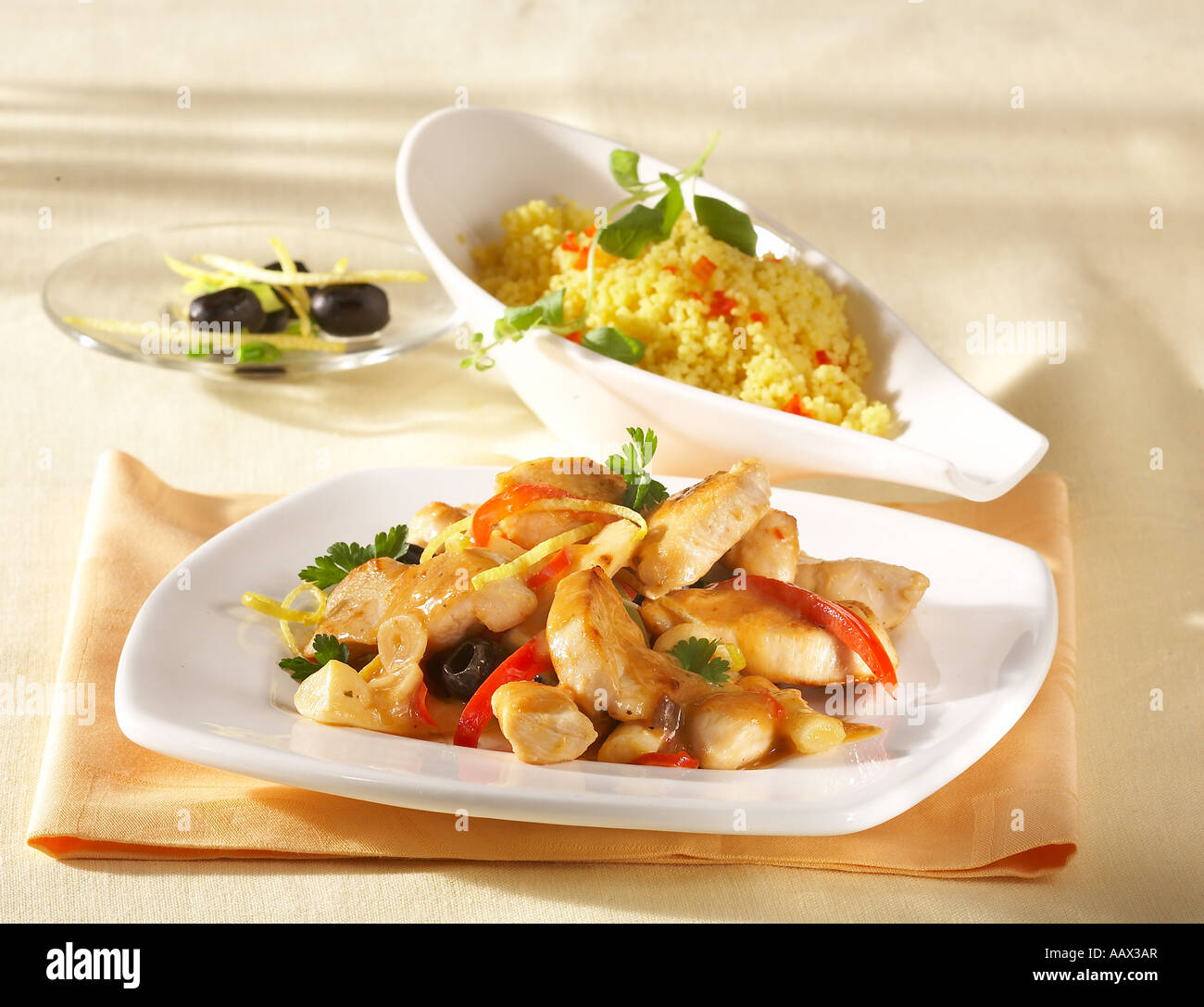 Chicken Sote with Palm Tree Hearts Stock Photo - Alamy