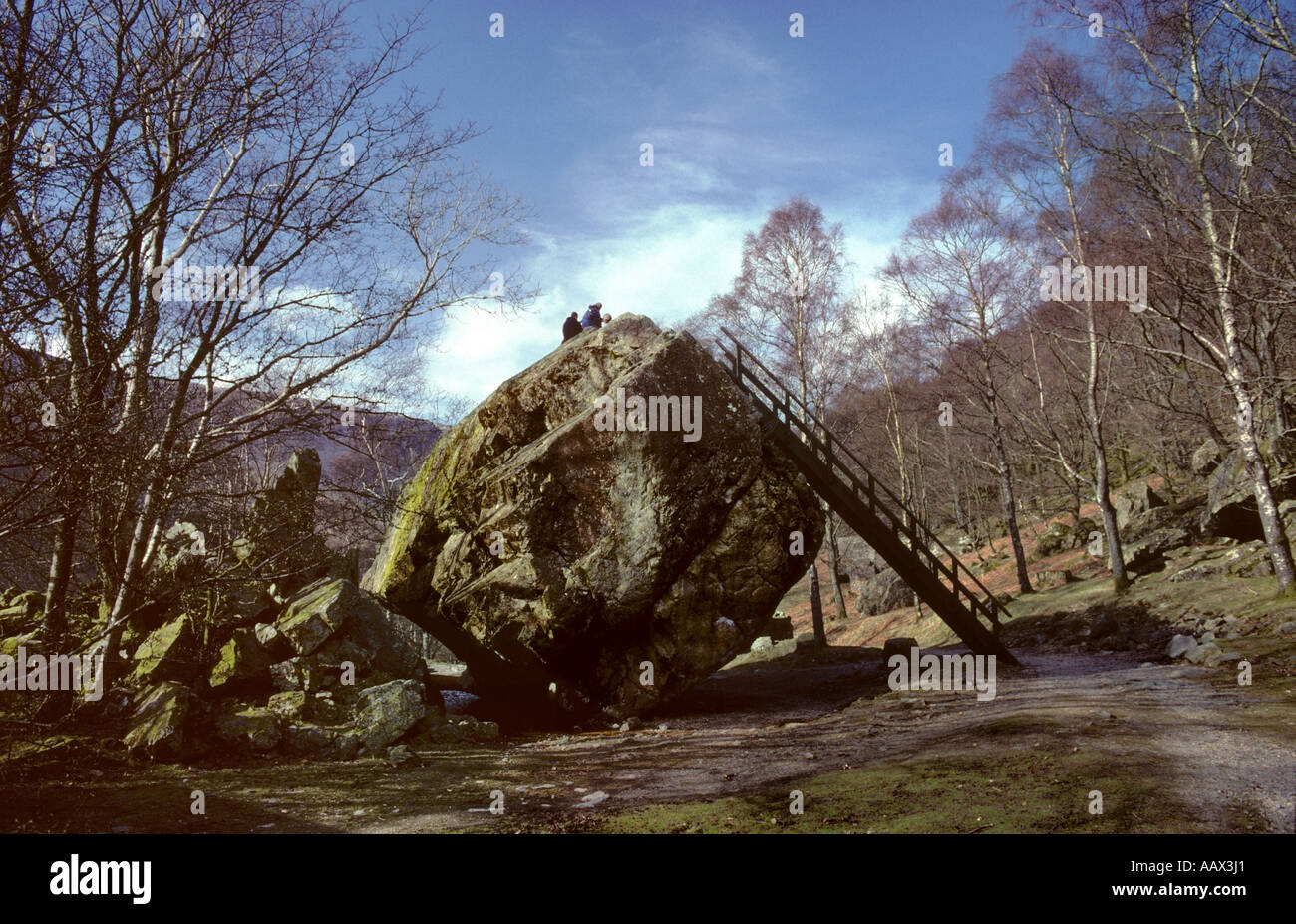 The Bowder Stone, Rosthwaite, Lake District, England, UK Stock Photo ...