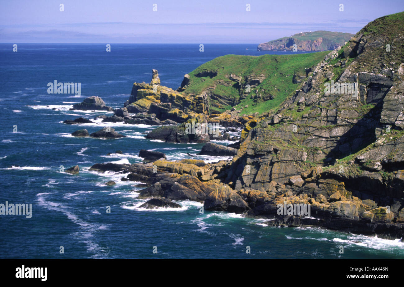 Coastline sea stack the Wheat Stack rocks and cliffs on the ...