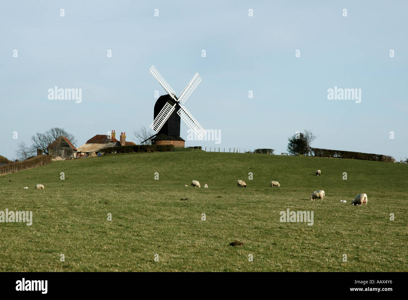 The Windmill and Countryside at Rolvenden Kent England Stock Photo - Alamy