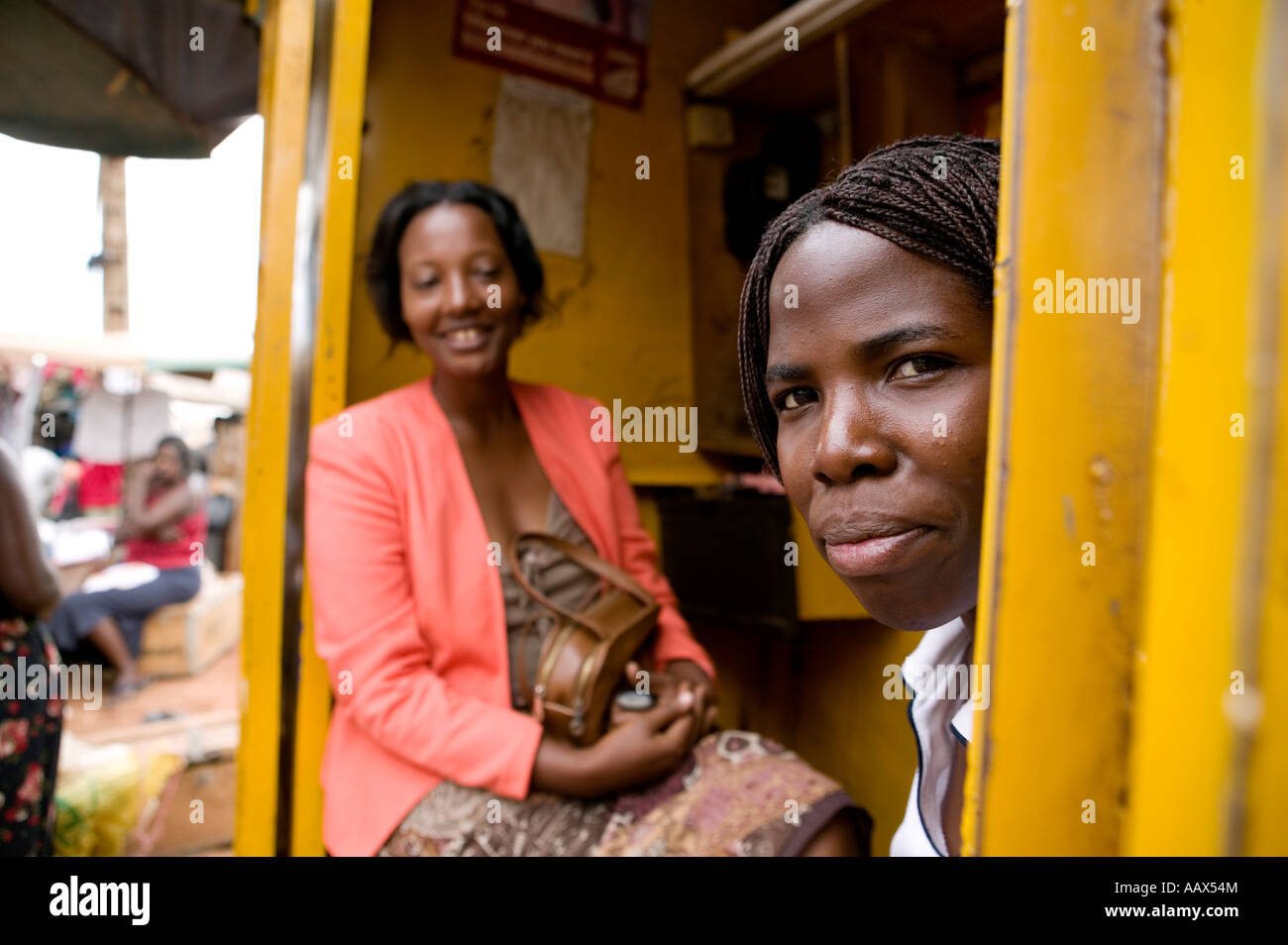 TBC shop owner an operator of MTN mobile payphone above the taxi park ...