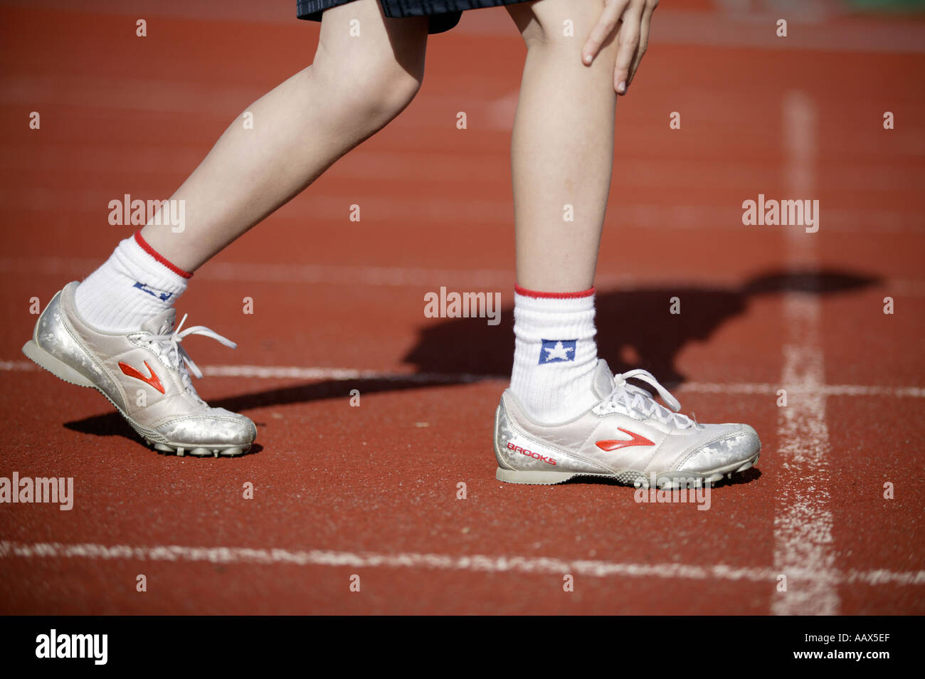 foot of runner on start line Stock Photo - Alamy