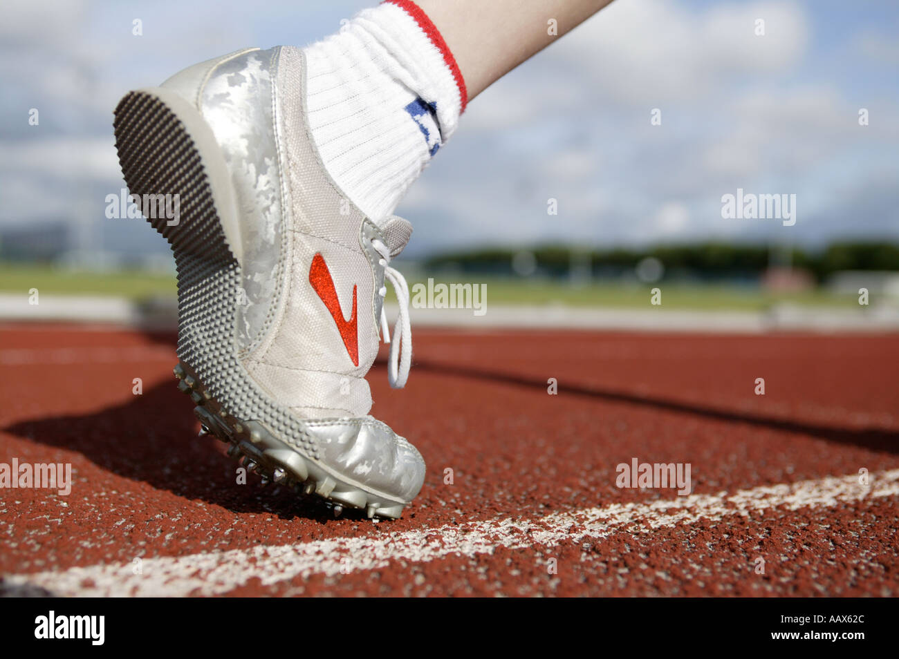 foot of runner on start line Stock Photo - Alamy