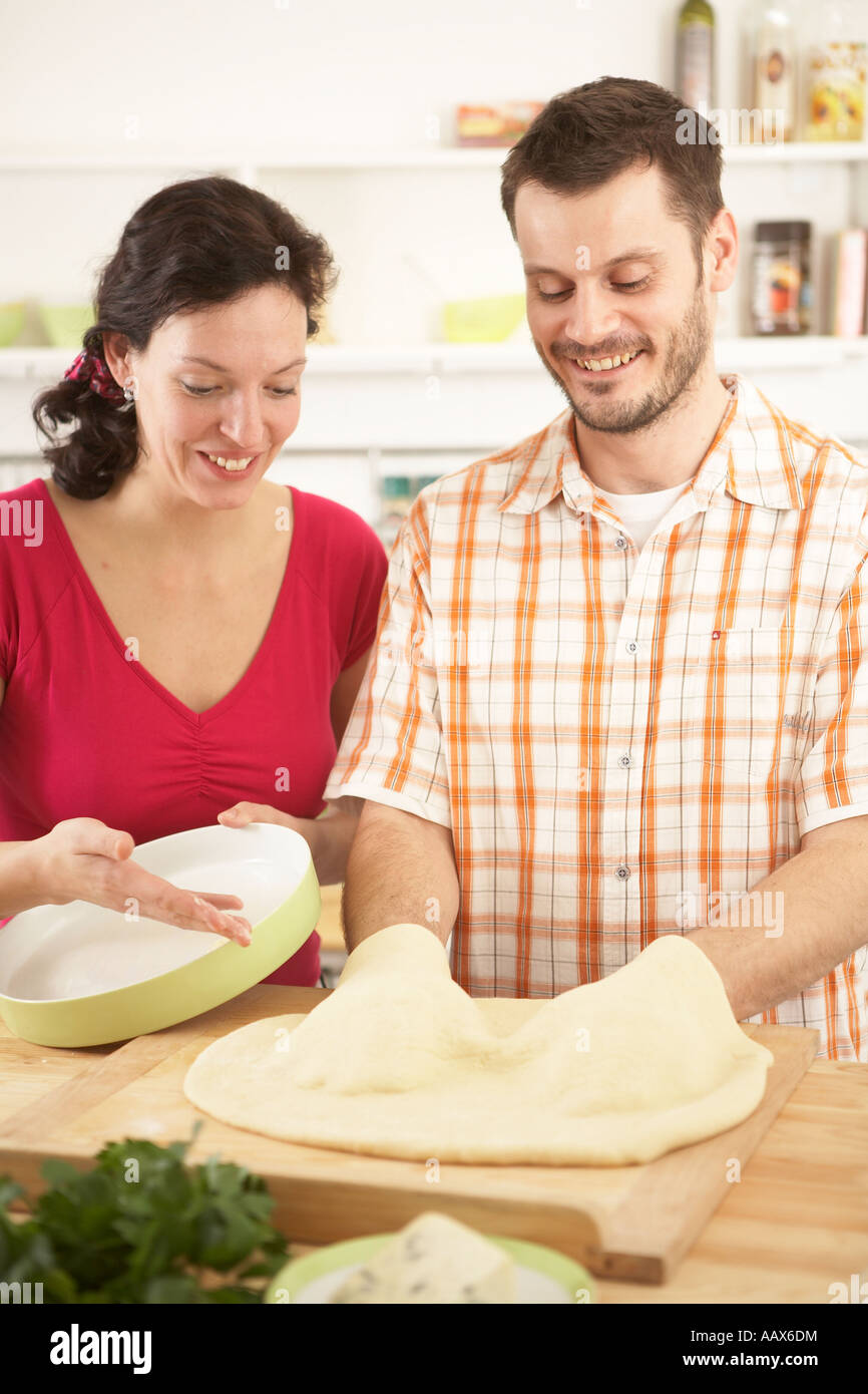 Two men preparing pies hi-res stock photography and images - Alamy