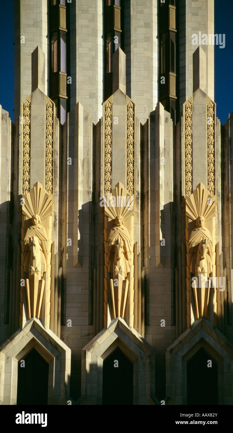 Art deco facade of the Boston Avenue Methodist Church in Tulsa, OK ...