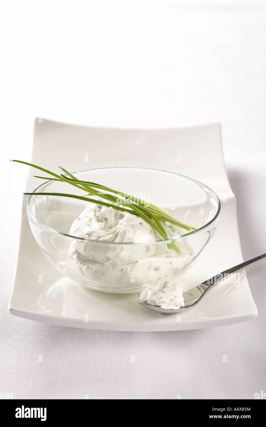 Cottage Cheese and Chives Stock Photo - Alamy