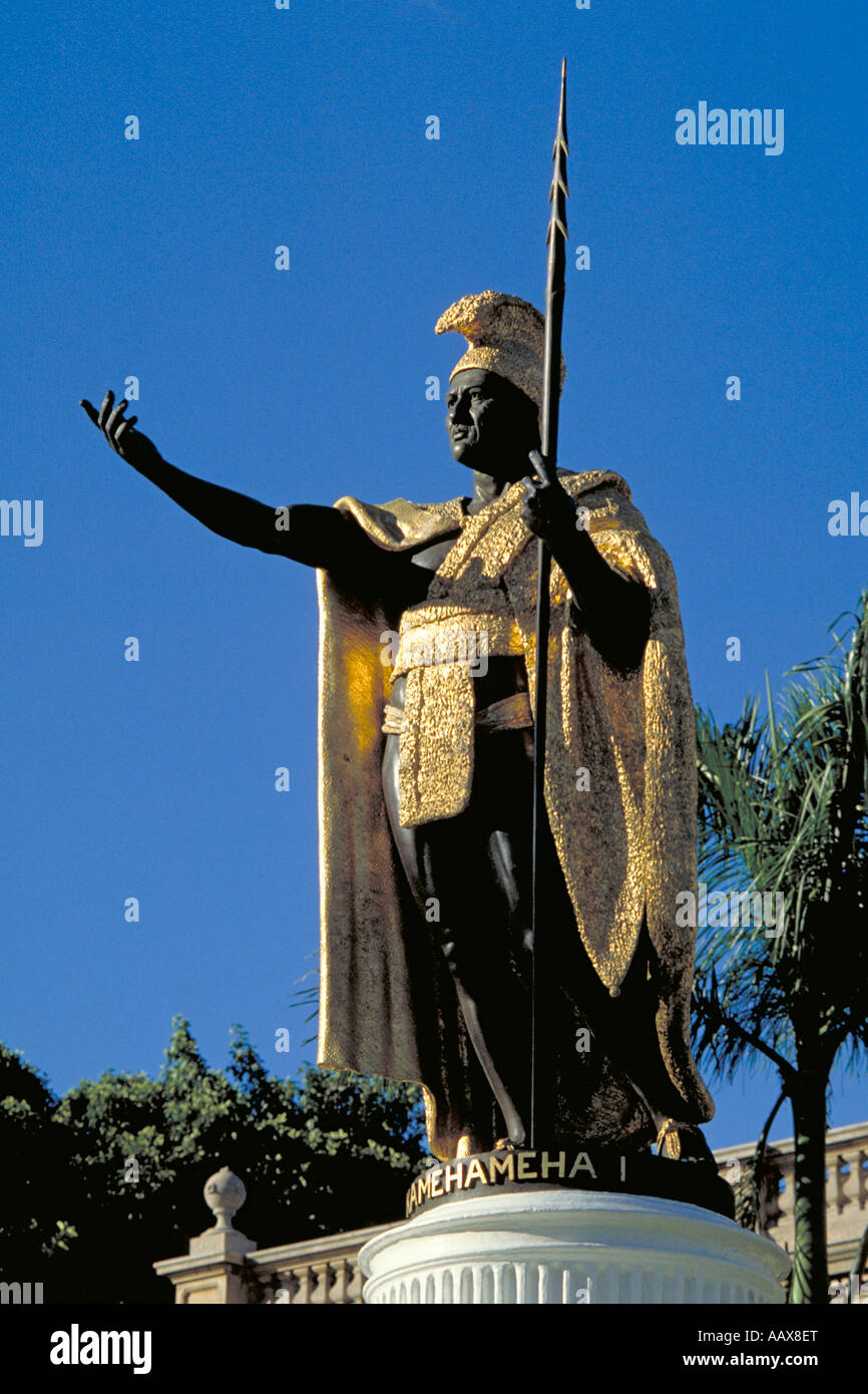 Elk214 1097 Hawaii Oahu Honolulu statue of Kamehameha I Stock Photo - Alamy
