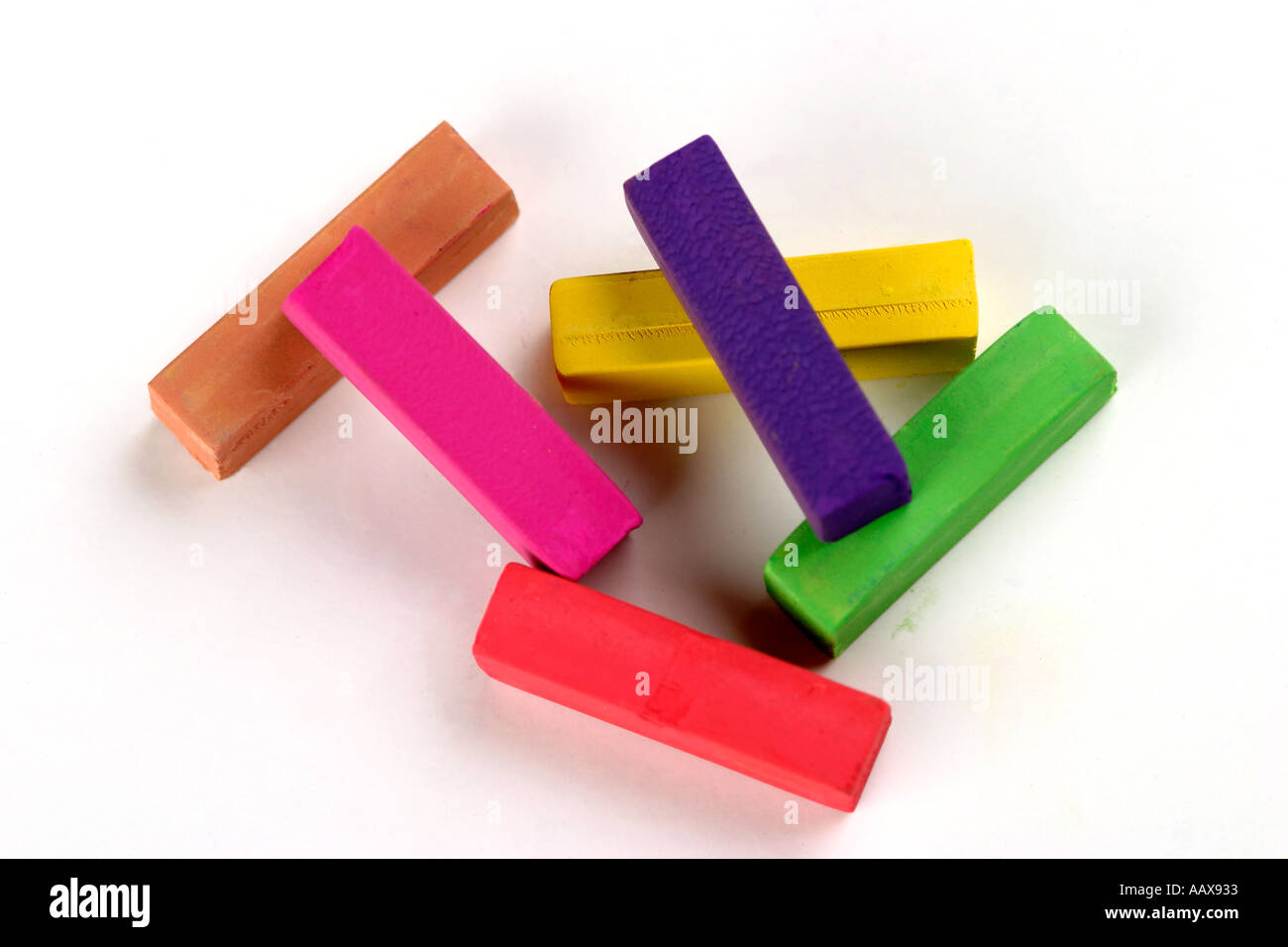 Pile of pastel drawing crayons on a white background Stock Photo - Alamy