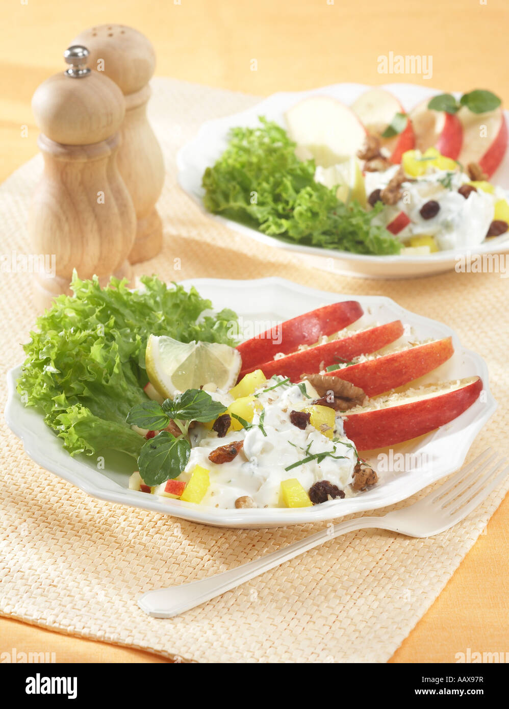 Salad with Peasant Cottage Cheese Stock Photo - Alamy