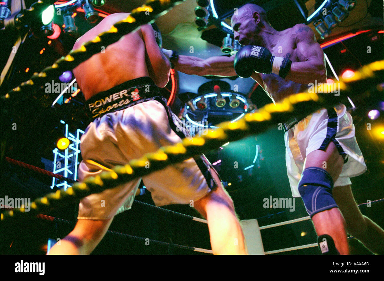 Boxing competition at Leicester Square in London Stock Photo - Alamy