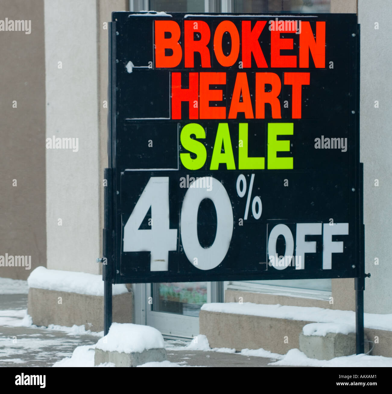 Broken heart sign Stock Photo - Alamy