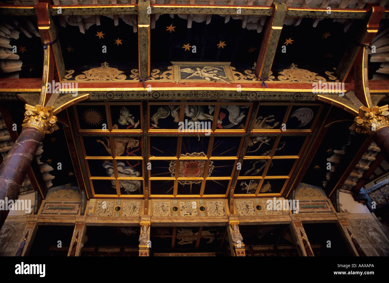 Shakespeare's globe theater ceiling detail Stock Photo - Alamy