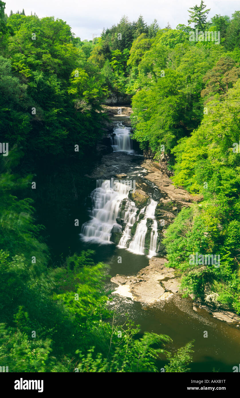 Falls of Clyde on the River Clyde Corra Linn waterfalls near New Lanark ...