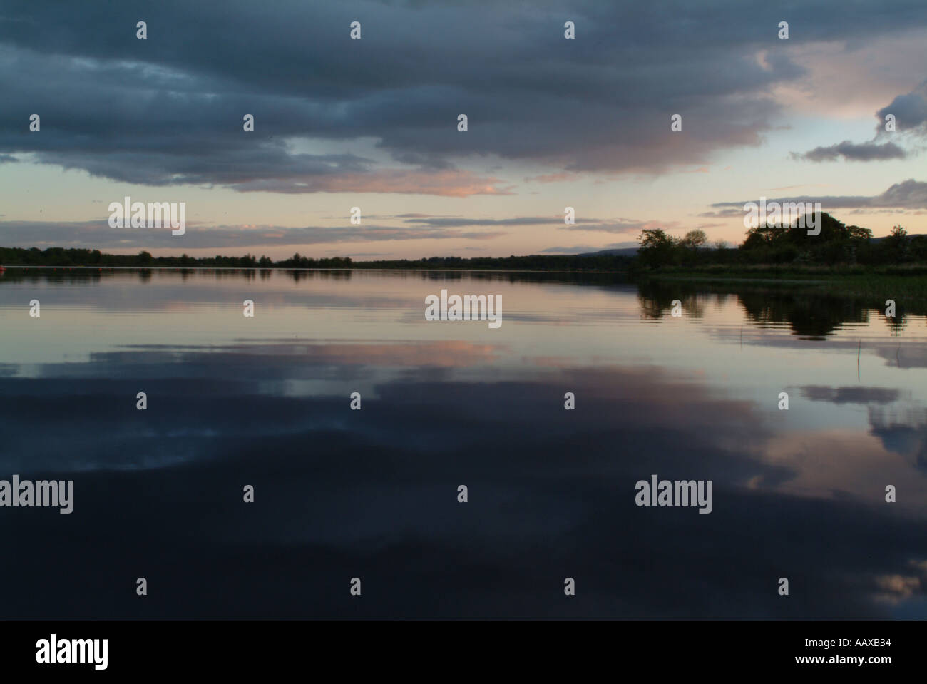 Sunset over Castle Semple Loch Stock Photo - Alamy
