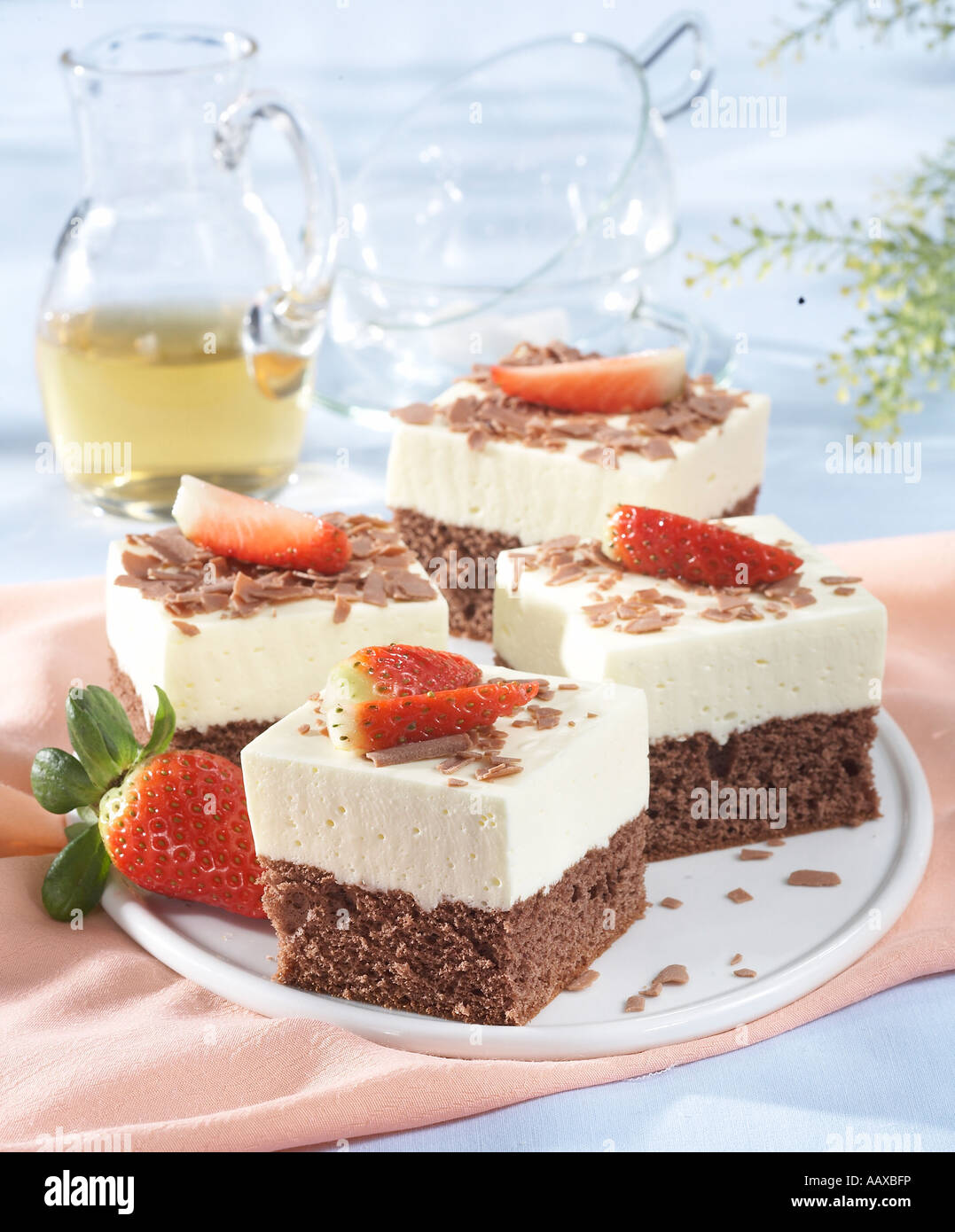 Custard Fancy Cakes Stock Photo - Alamy