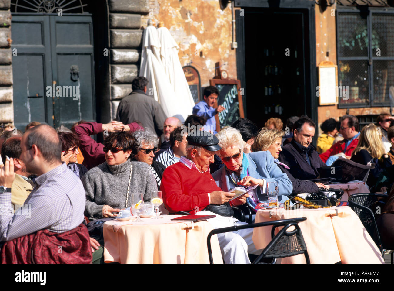 People Sitting In A Cafe Rome Italy Europe Stock Photo - Alamy