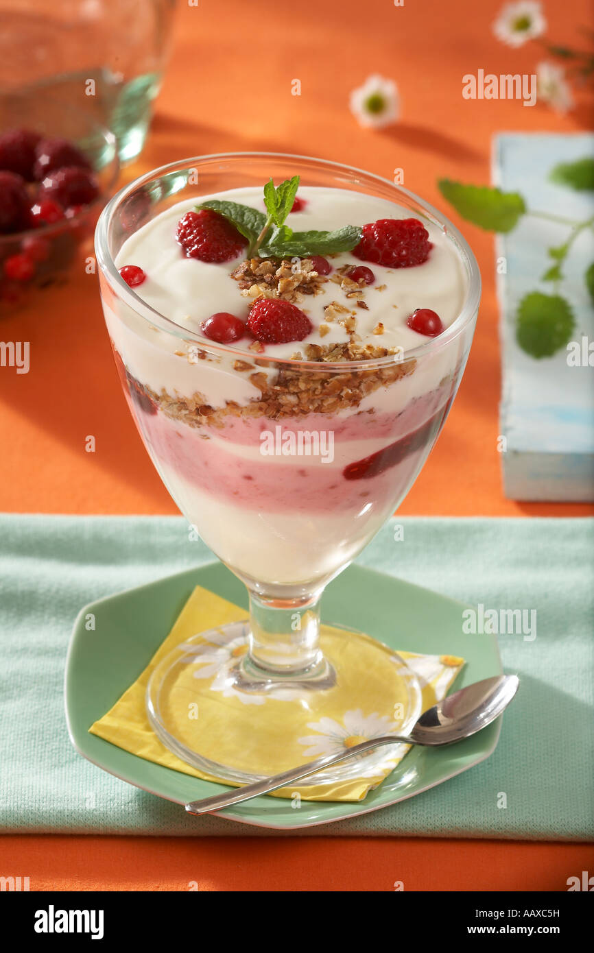 Fruit Yogurt Sundae with Buckwheat Stock Photo - Alamy