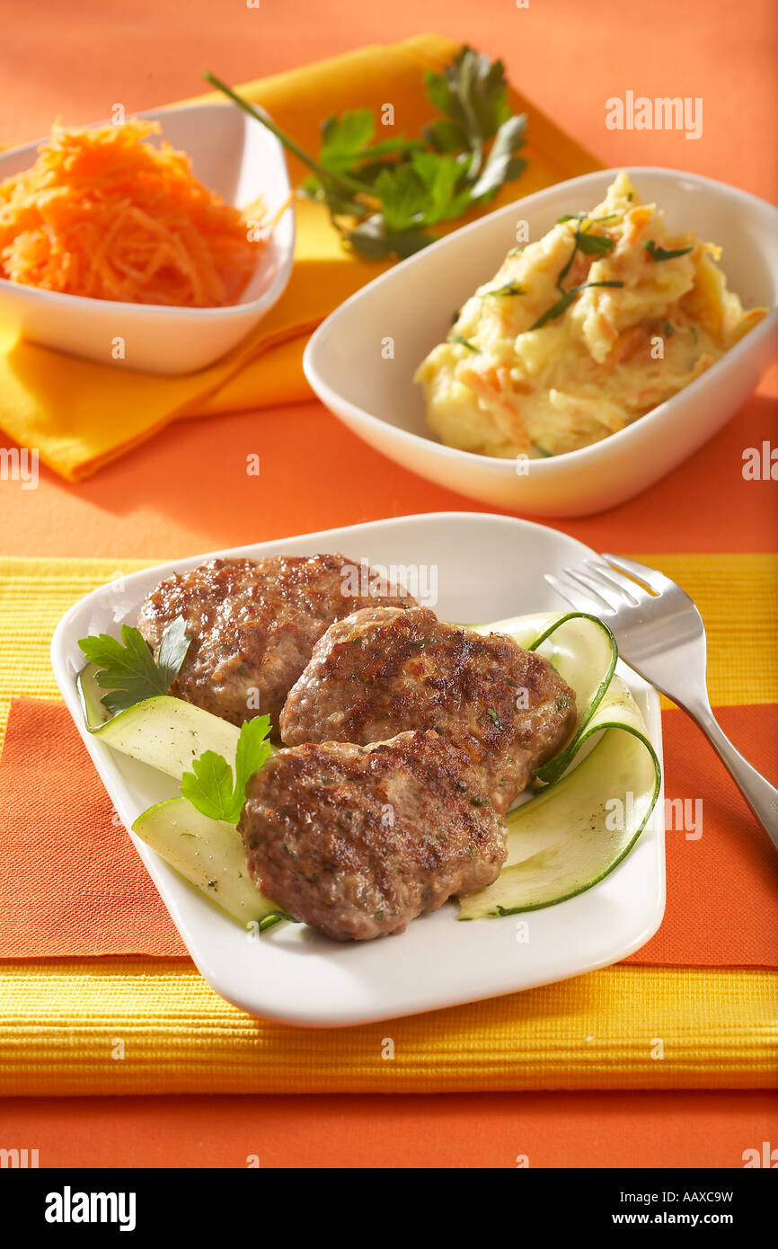 Beef Burgers with Cottage Cheese Stock Photo - Alamy