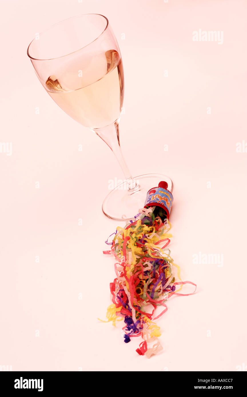 Party Popper And Wine Glass High Resolution Stock Photography and ...