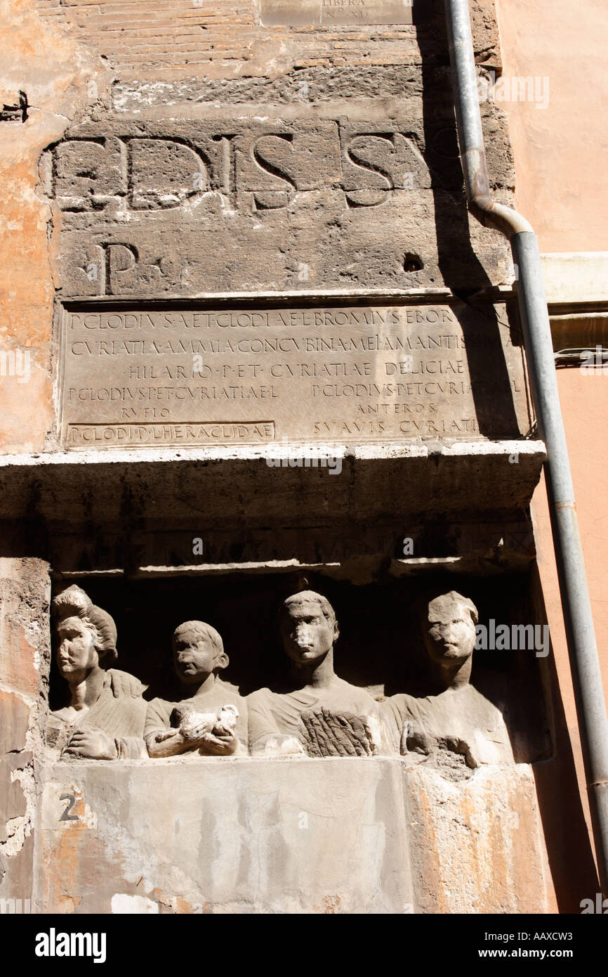 Remains of ancient roman sculpture decorating building in former Jewish ...