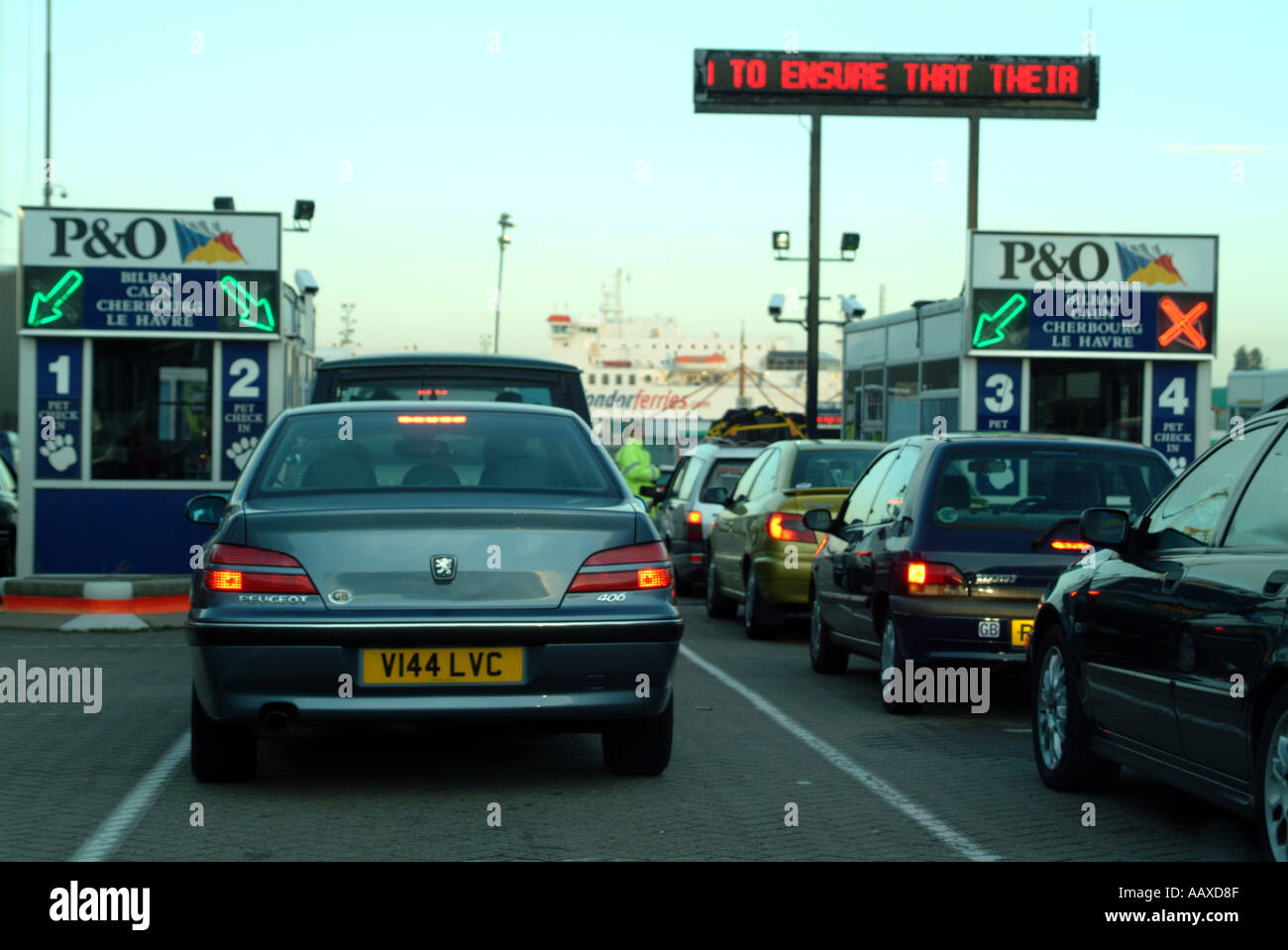 Cross Channel check in at Portsmouth Hampshire England UK Stock Photo ...