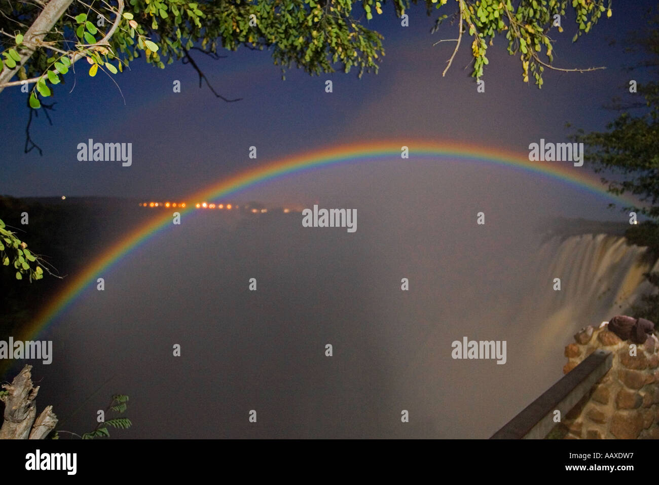 A lunar rainbow at Victoria Falls, Zambia, Africa Stock Photo - Alamy