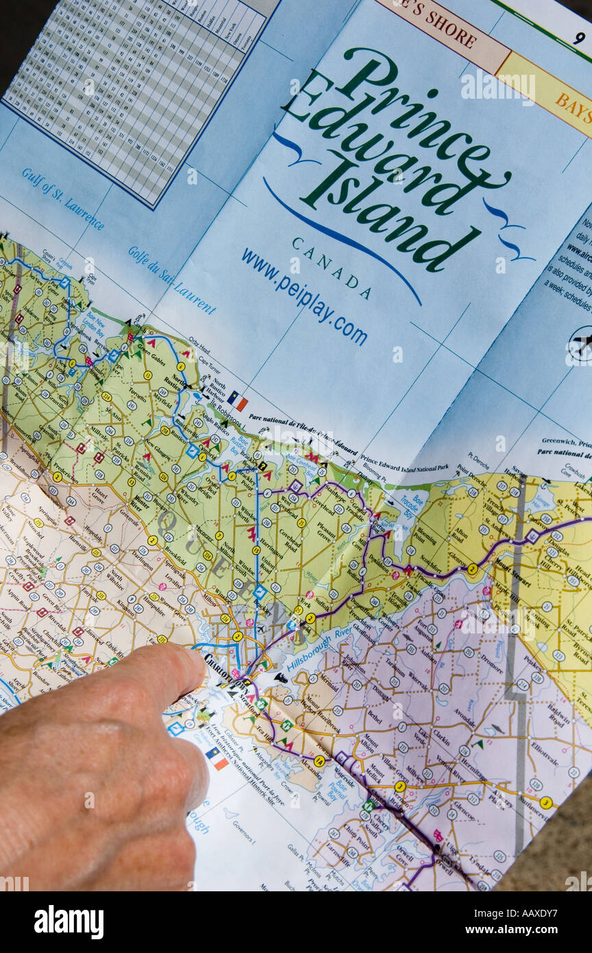 Map of Prince Edward Island, Canada viewed by tourist Stock Photo - Alamy