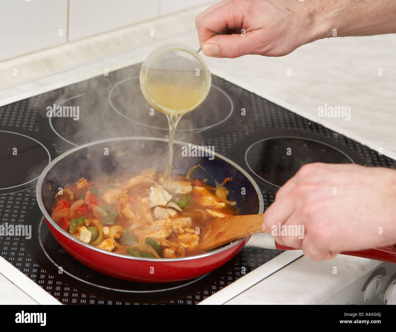 Chicken Minute Goulash step by step Stock Photo - Alamy