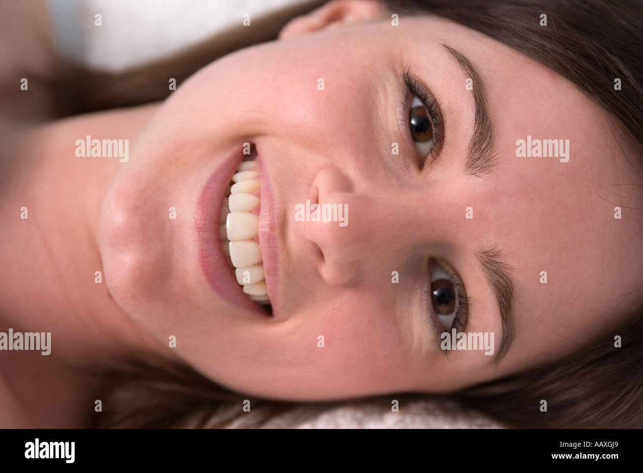 Closeup beautiful young smiling hi-res stock photography and images - Alamy