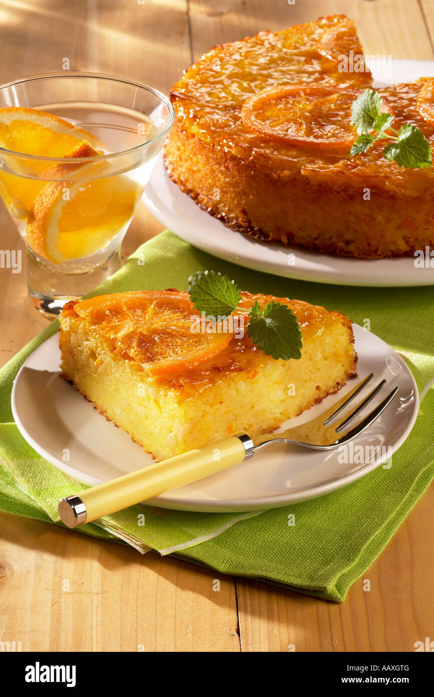 Orange Rice Cake with Almonds Stock Photo - Alamy