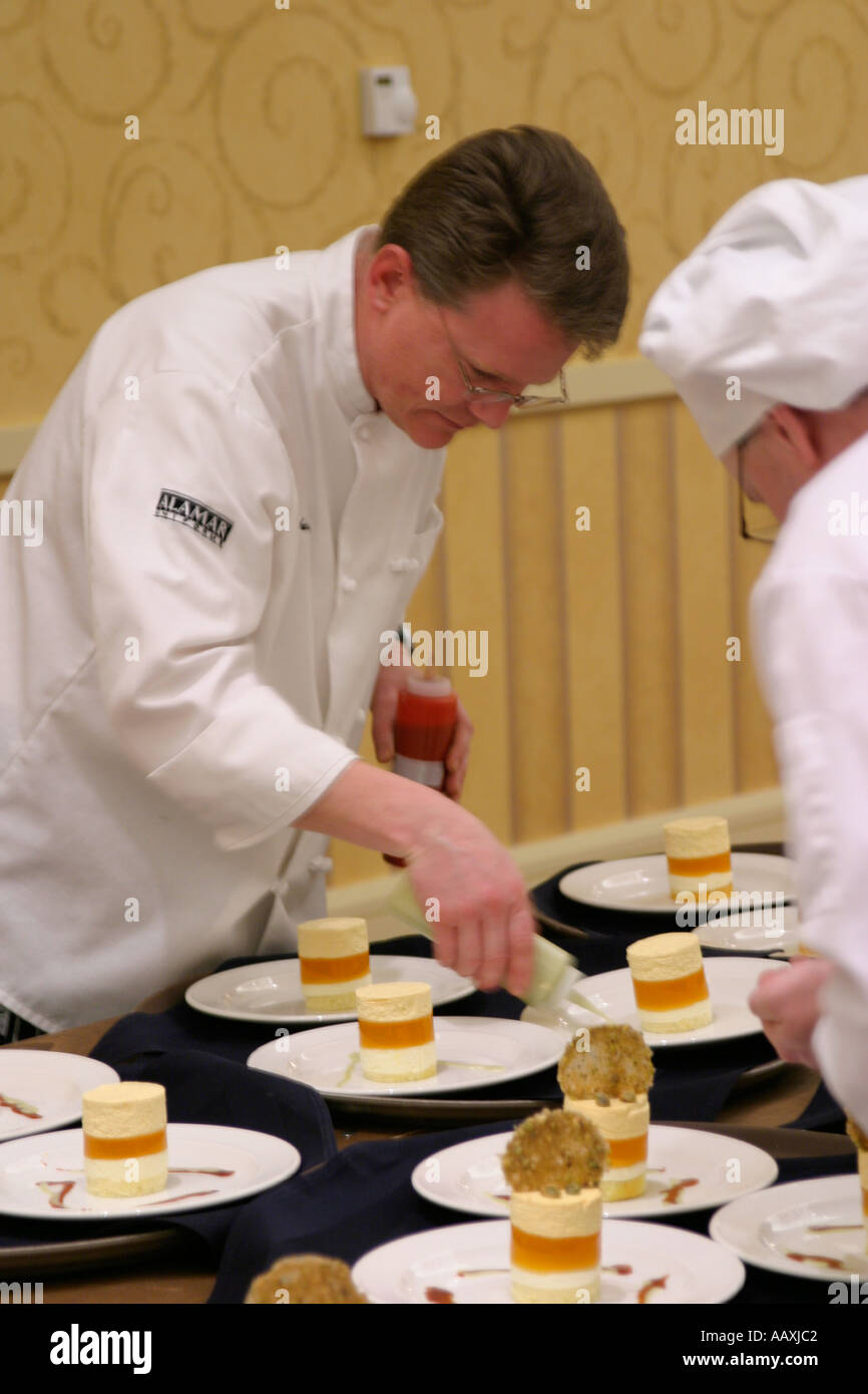 Chefs Preparing Dessert Stock Photo - Alamy