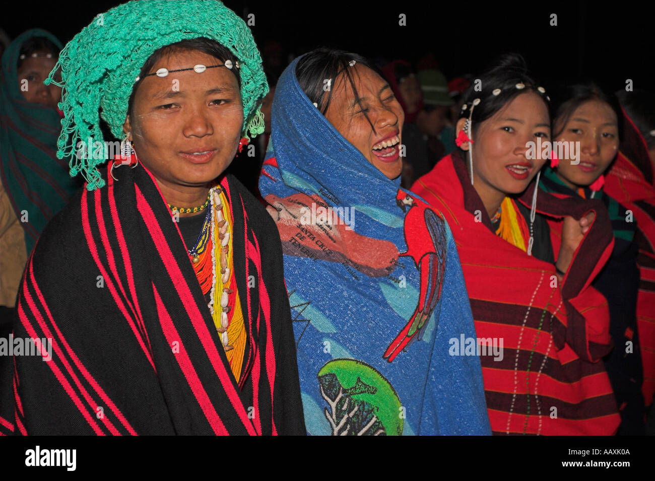 MYANMAR Naga New Year Festival Naga ladies wrapped up in traditional ...