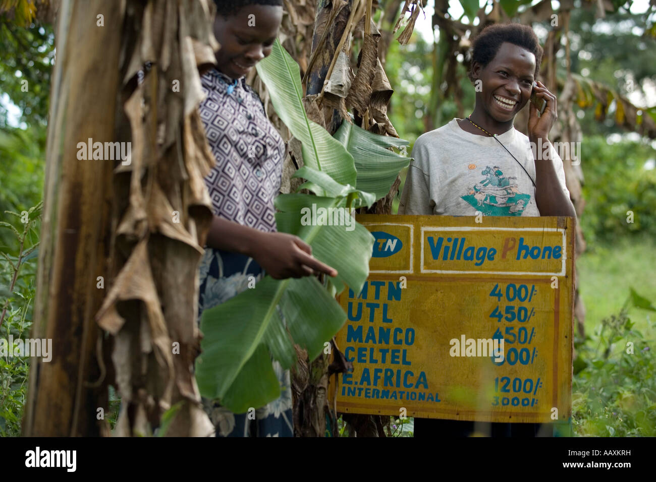 Village phones west of Kampala Uganda Stock Photo - Alamy