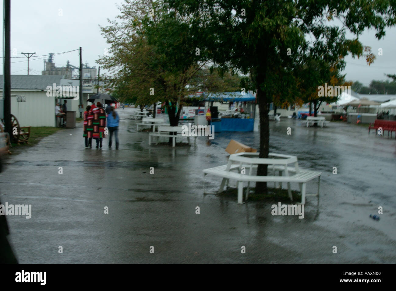 Rain at State Fair Midway Stock Photo - Alamy