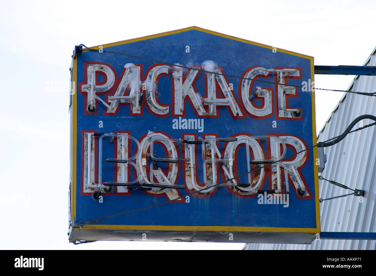Package Liquor Sign Stock Photo - Alamy