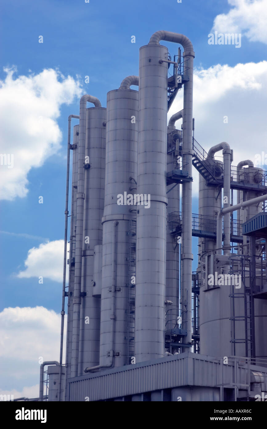 Ethanol distilling columns of the Neutral Grain Distillery at Syral's ...