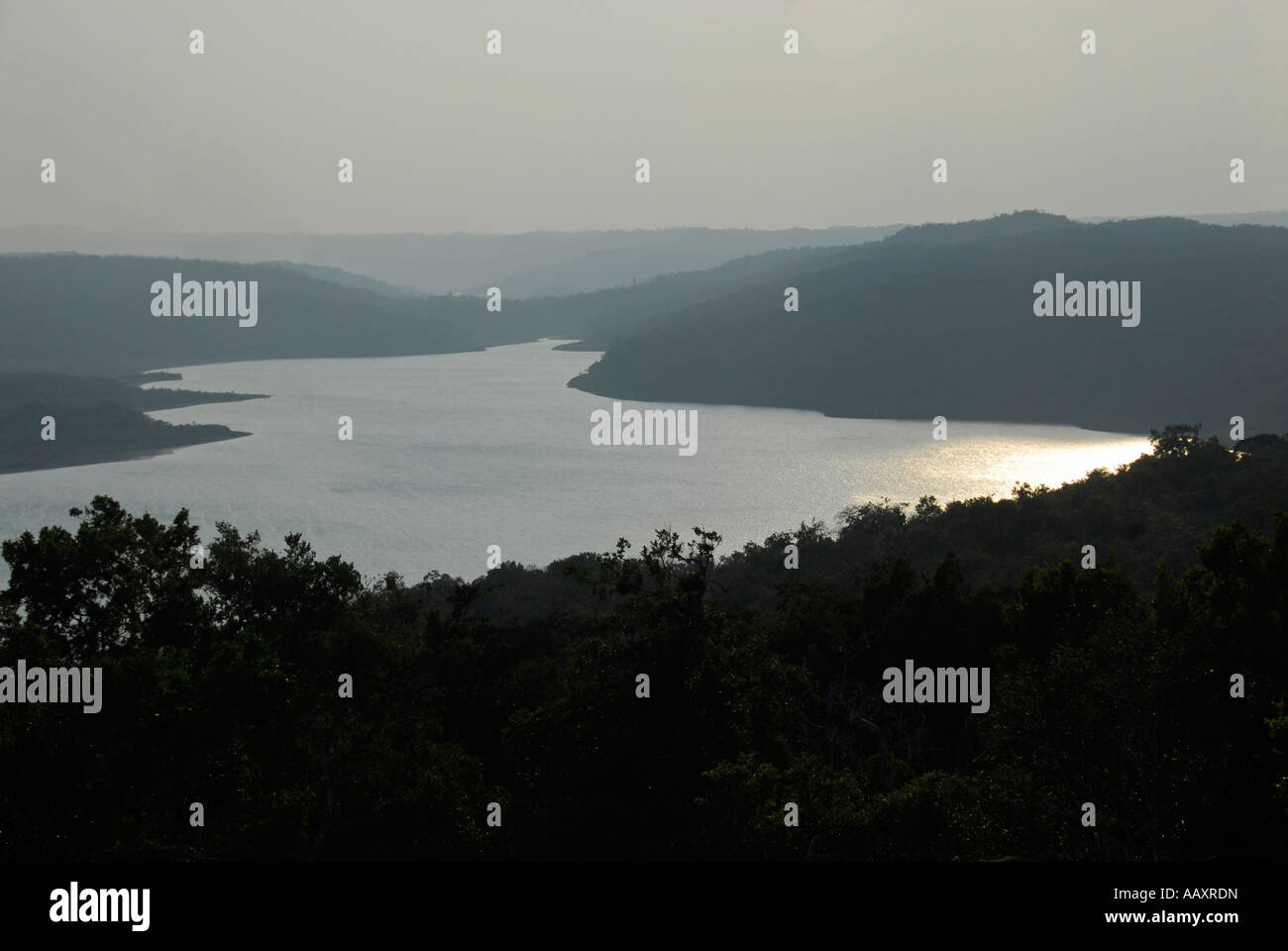 Lake Yaxha, Yaxha Ruins site, Peten, Guatemala, Central America Stock ...
