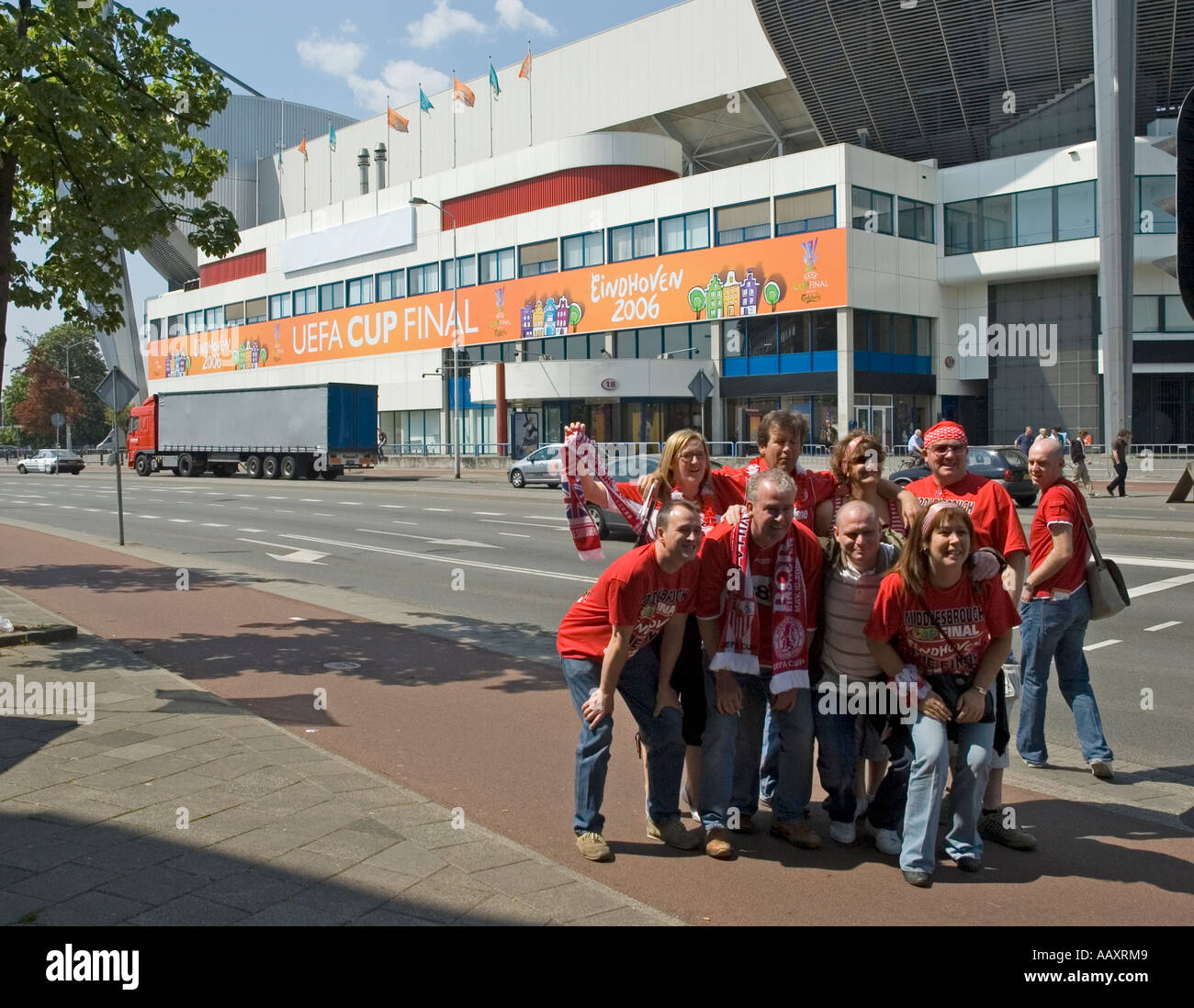 Boro fans outside the Philips Stadion Eindhoven venue of the 2006 Uefa ...