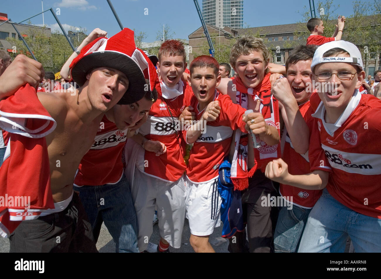 Boro fans in Eindhoven venue of the 2006 Uefa Cup Final Middlesbrough 0 ...
