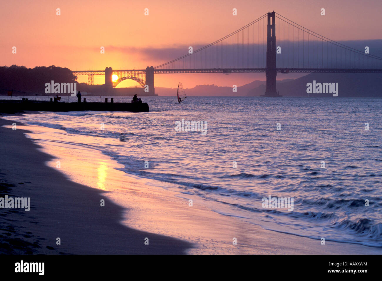 Golden Gate Bridge San Francisco Bay California horizontal Stock Photo ...