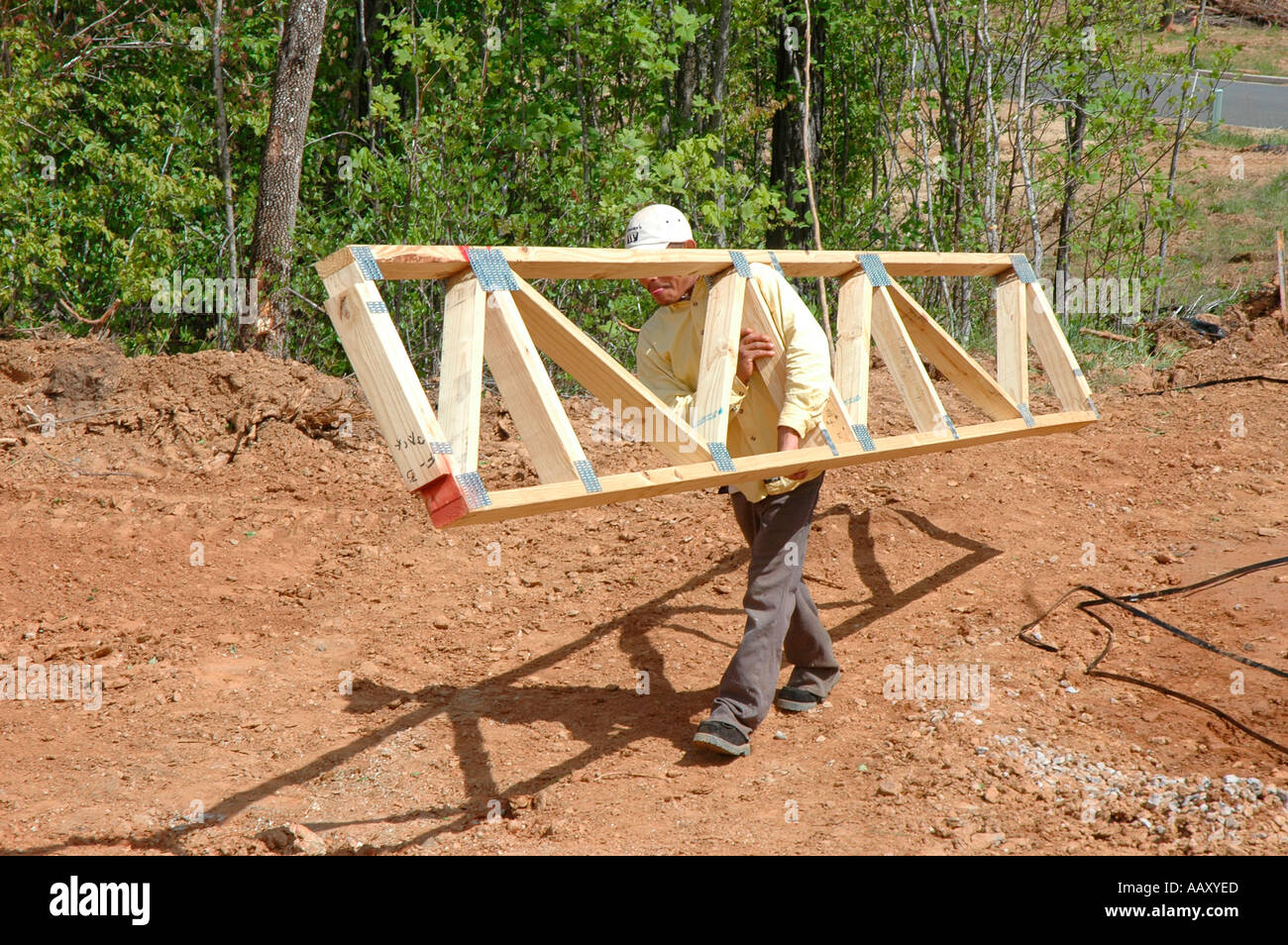 Rough framing crew from Mexico working in Atlanta USA on new house ...