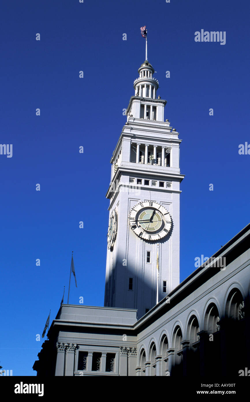 Clock Tower at the Port of San Francisco in California vertical ferry ...