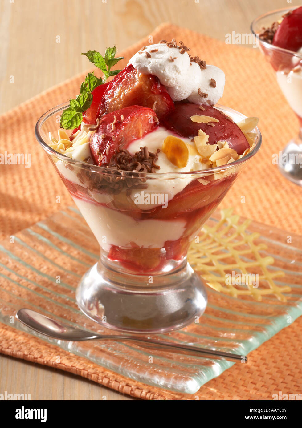 Plums in Cream Stock Photo - Alamy