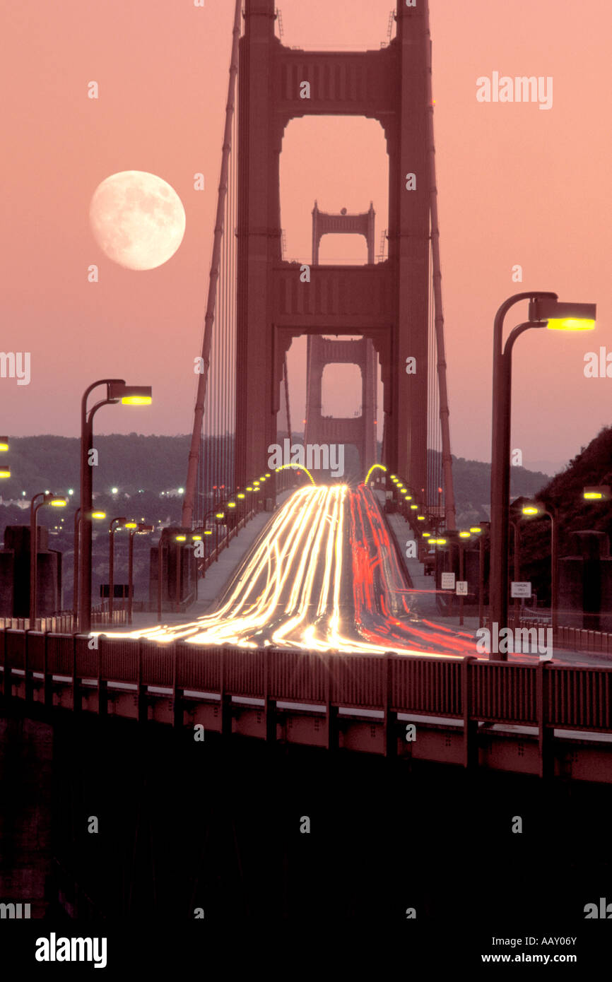 Golden Gate Bridge traffic rush hour San Francisco California Stock ...