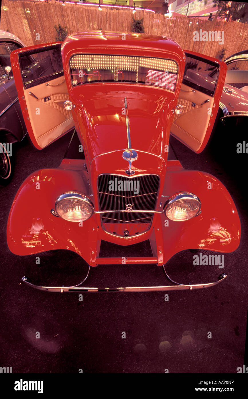 Classic Old Red Ford Car at car show Stock Photo - Alamy